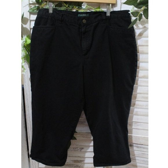 Lauren Ralph Lauren | Pants & Jumpsuits | Lauren Ralph Lauren Black Denim Capri Pants 366 | Poshmark